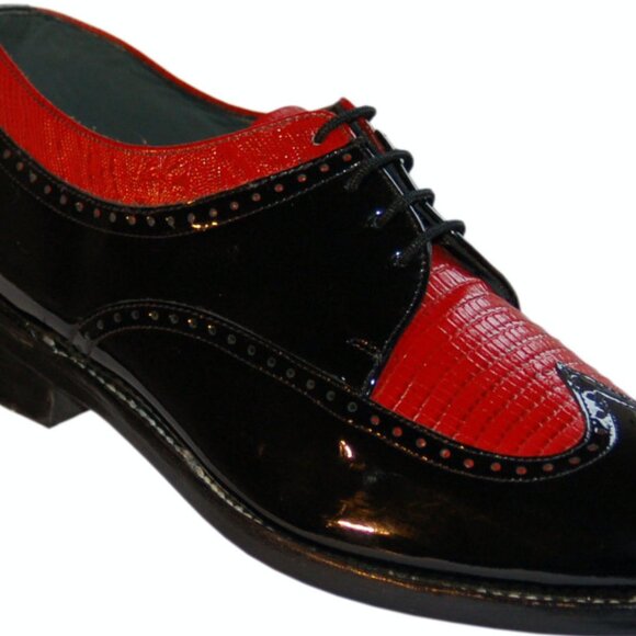 Stacy Baldwin | Shoes | New Stacy Baldwin Black And Red Leather Spectator Wingtip Shoes | Poshmark